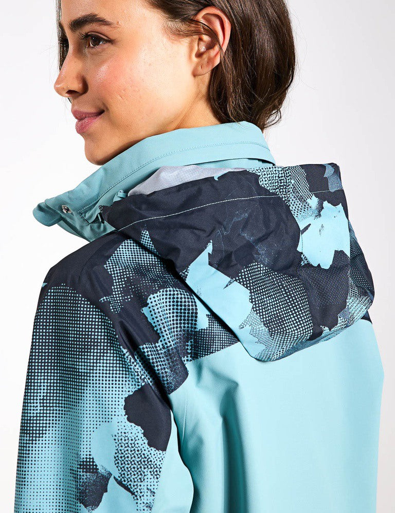 Goodmove | Waterproof Hooded Cropped Jacket - Aqua | The Sports Edit