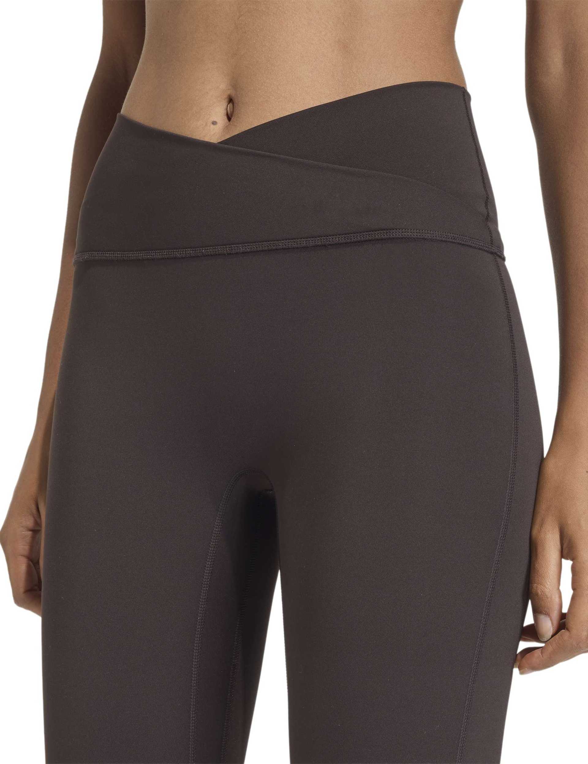 adidas | Studio All Me 7/8 X-Over Leggings - Coffee | The Sports Edit