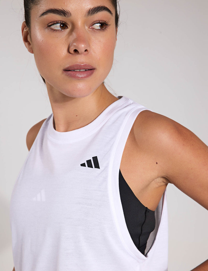 adidas | Train Essentials Boxy Workout Tank - White | The Sports Edit