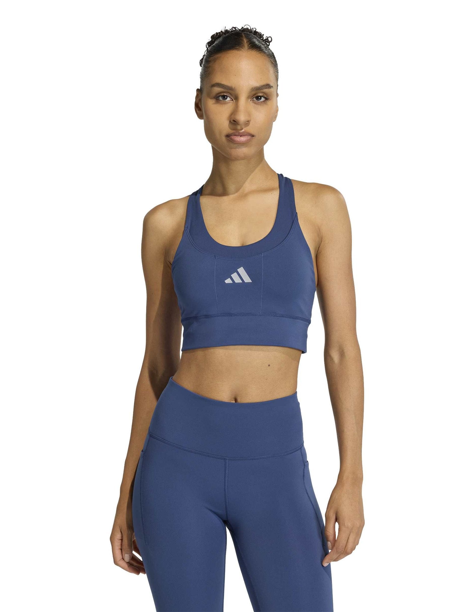 adidas | adi365 Running Pocket Medium Bra - Indigo | The Sports Edit