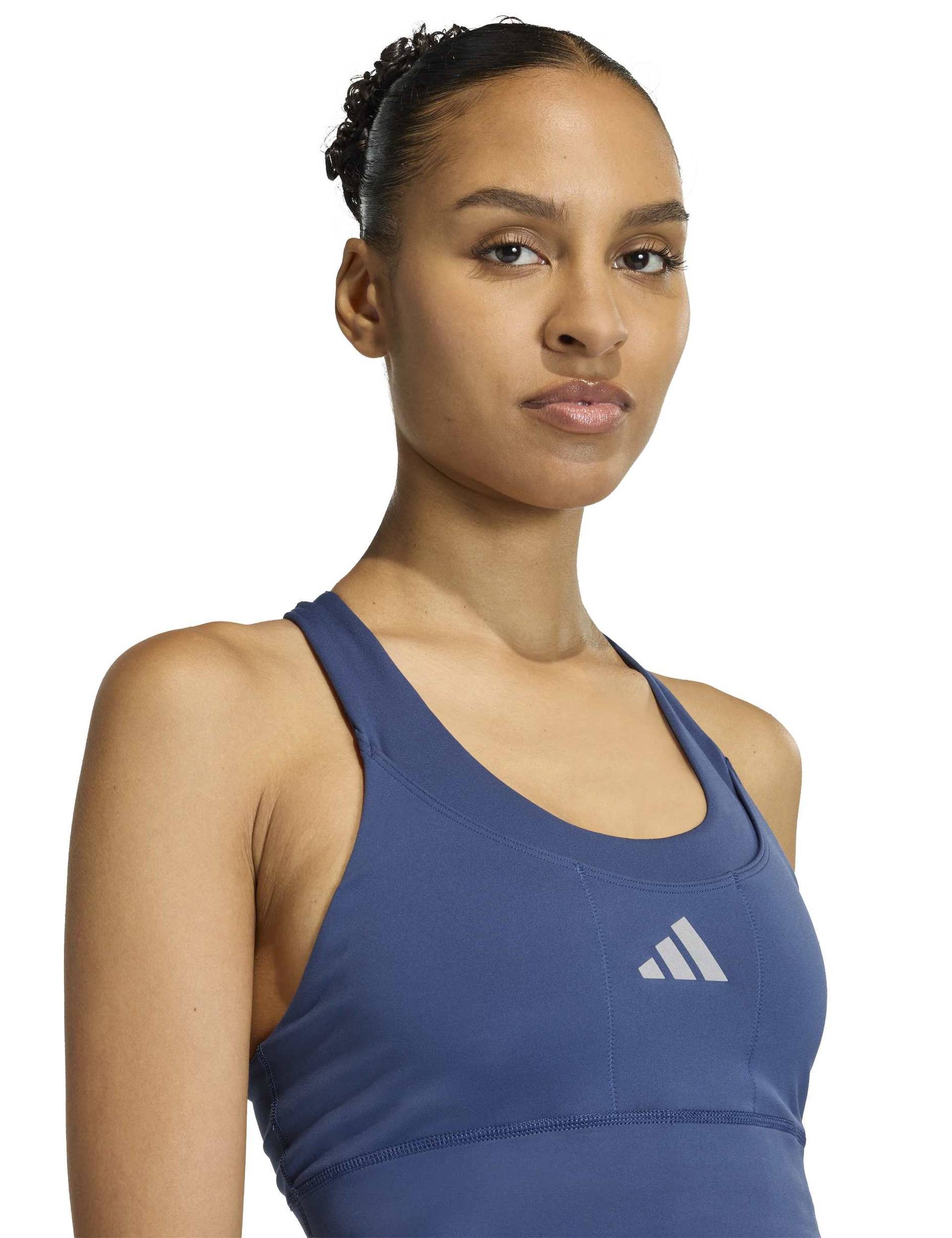 adidas | adi365 Running Pocket Medium Bra - Indigo | The Sports Edit