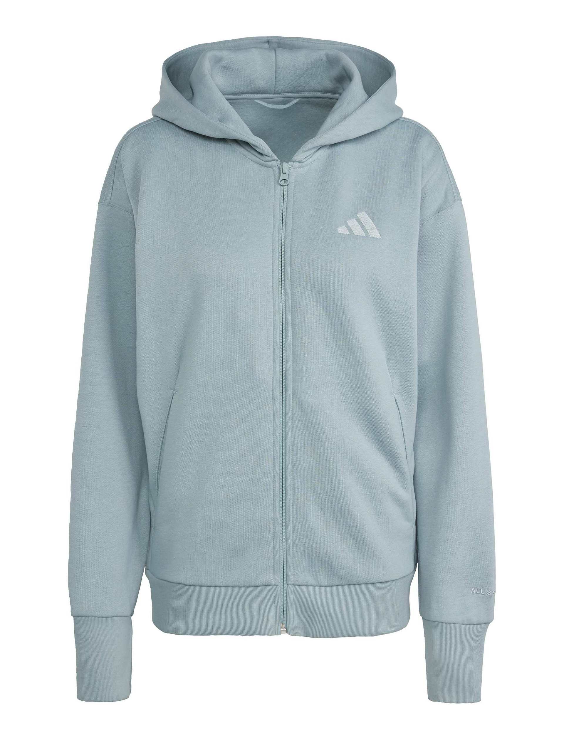 adidas | ALL SZN Fleece Full-Zip Hoodie -Wonder Sage | The Sports Edit