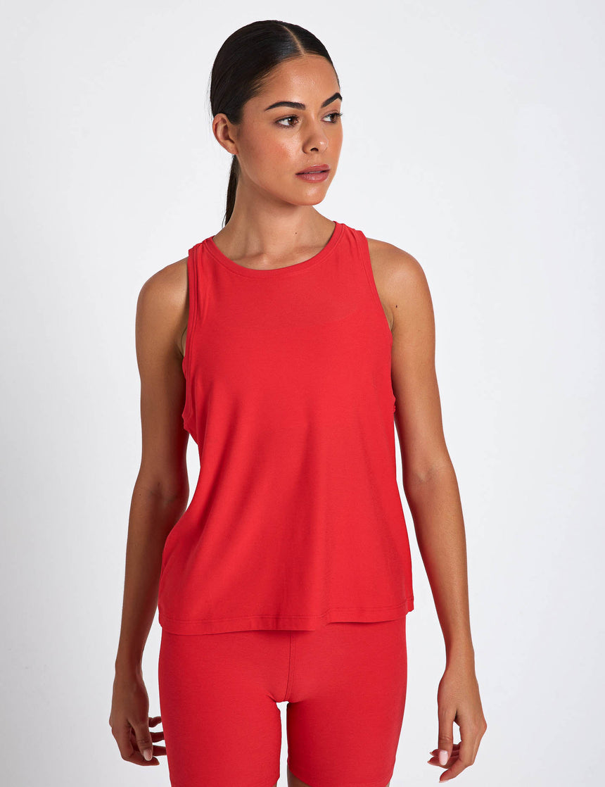 Beyond Yoga | Rebalance Tank - Candy Apple Red | The Sports Edit