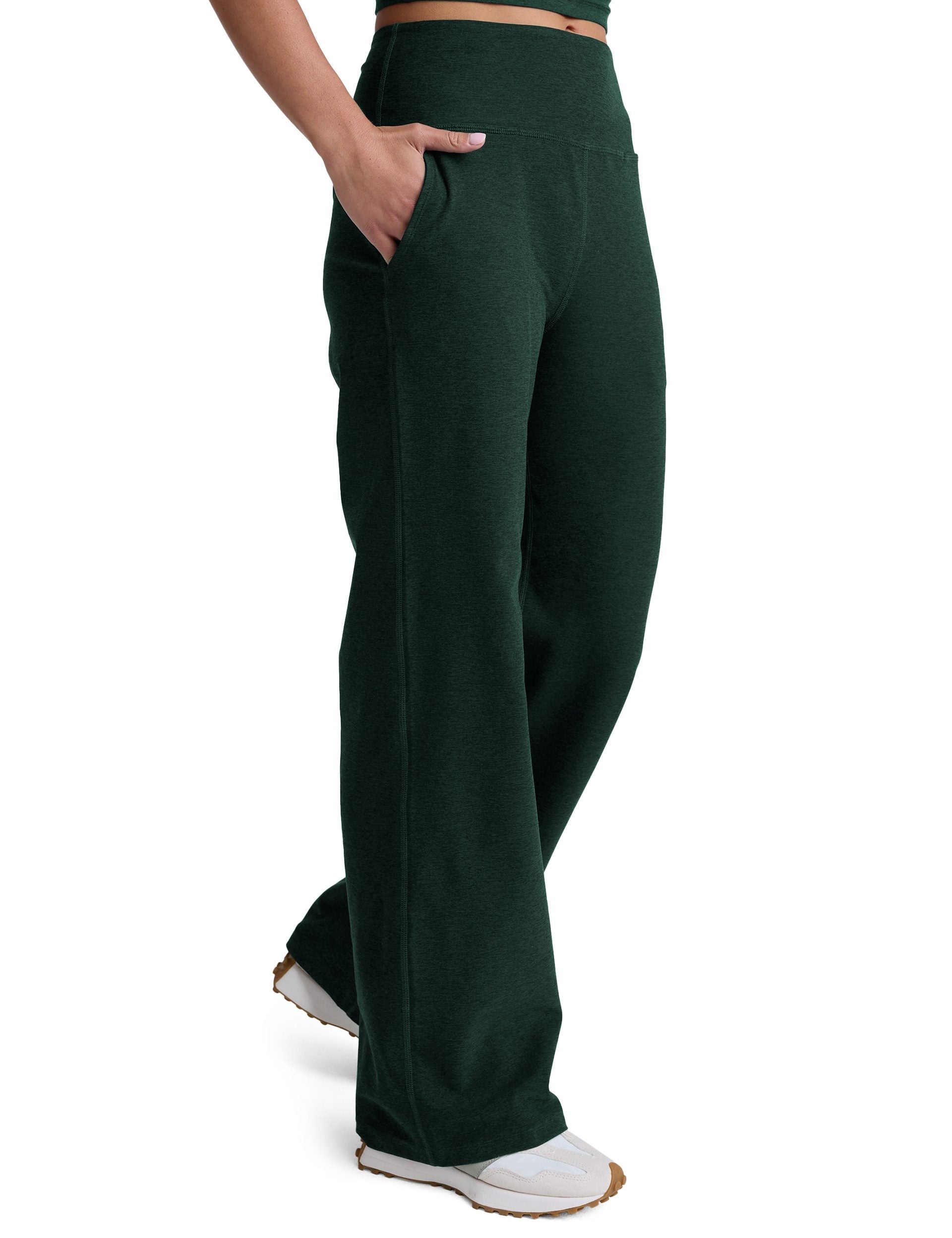 Beyond Yoga | Laid Back Wide Leg Pant - Spruce Green | The Sports Edit