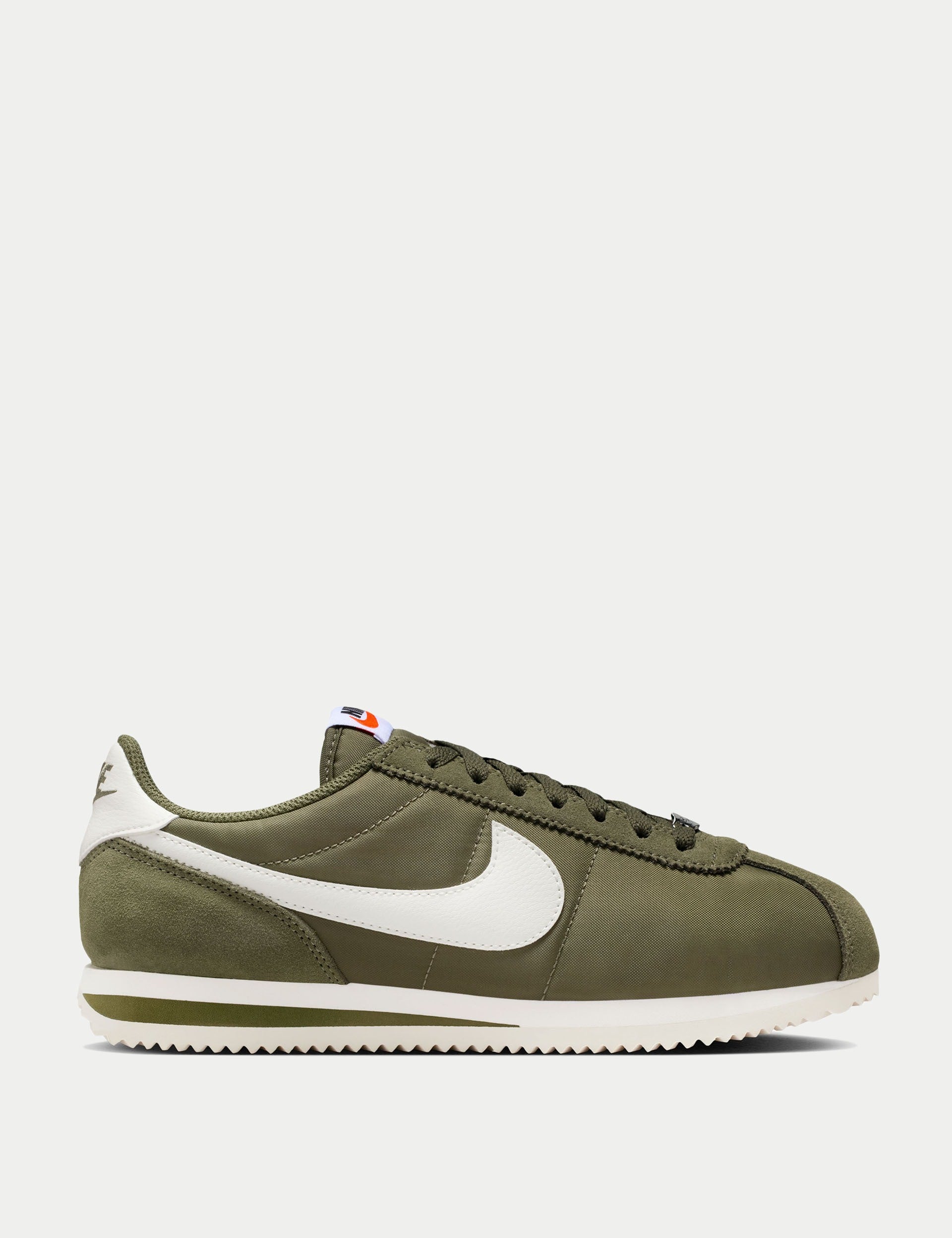 Nike | Cortez Textile Shoes - Medium Olive/Sail | The Sports Edit