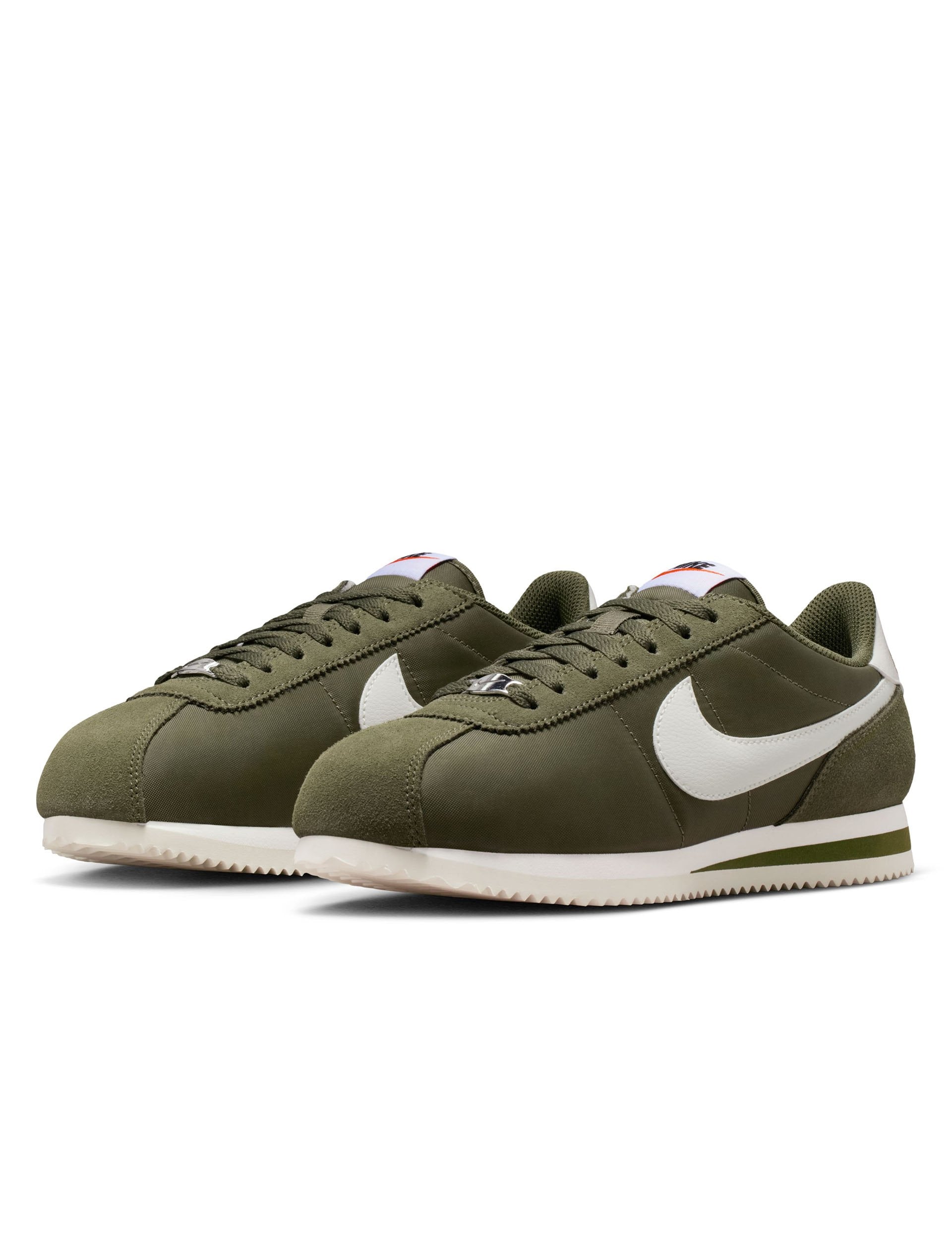 Nike | Cortez Textile Shoes - Medium Olive/Sail | The Sports Edit