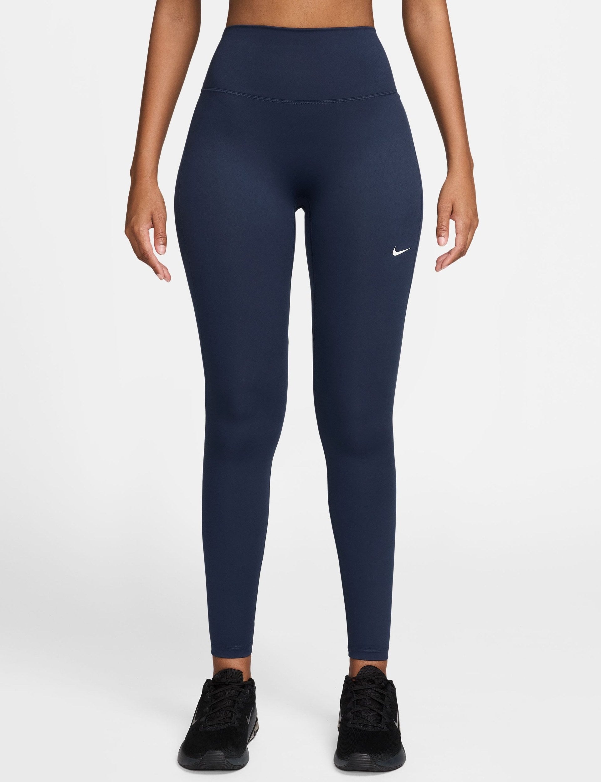 Nike | One Seamless Front High Leggings - Navy | The Sports Edit
