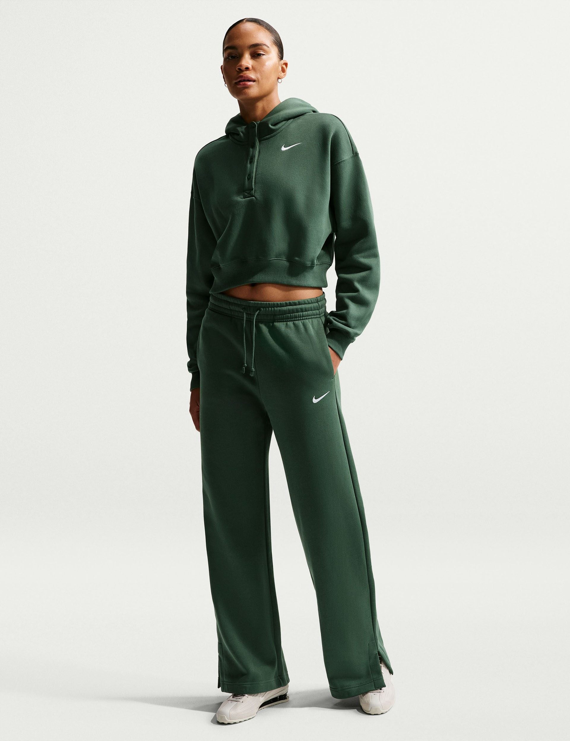 Nike | Sportswear Phoenix Fleece High Pants - Fir | The Sports Edit