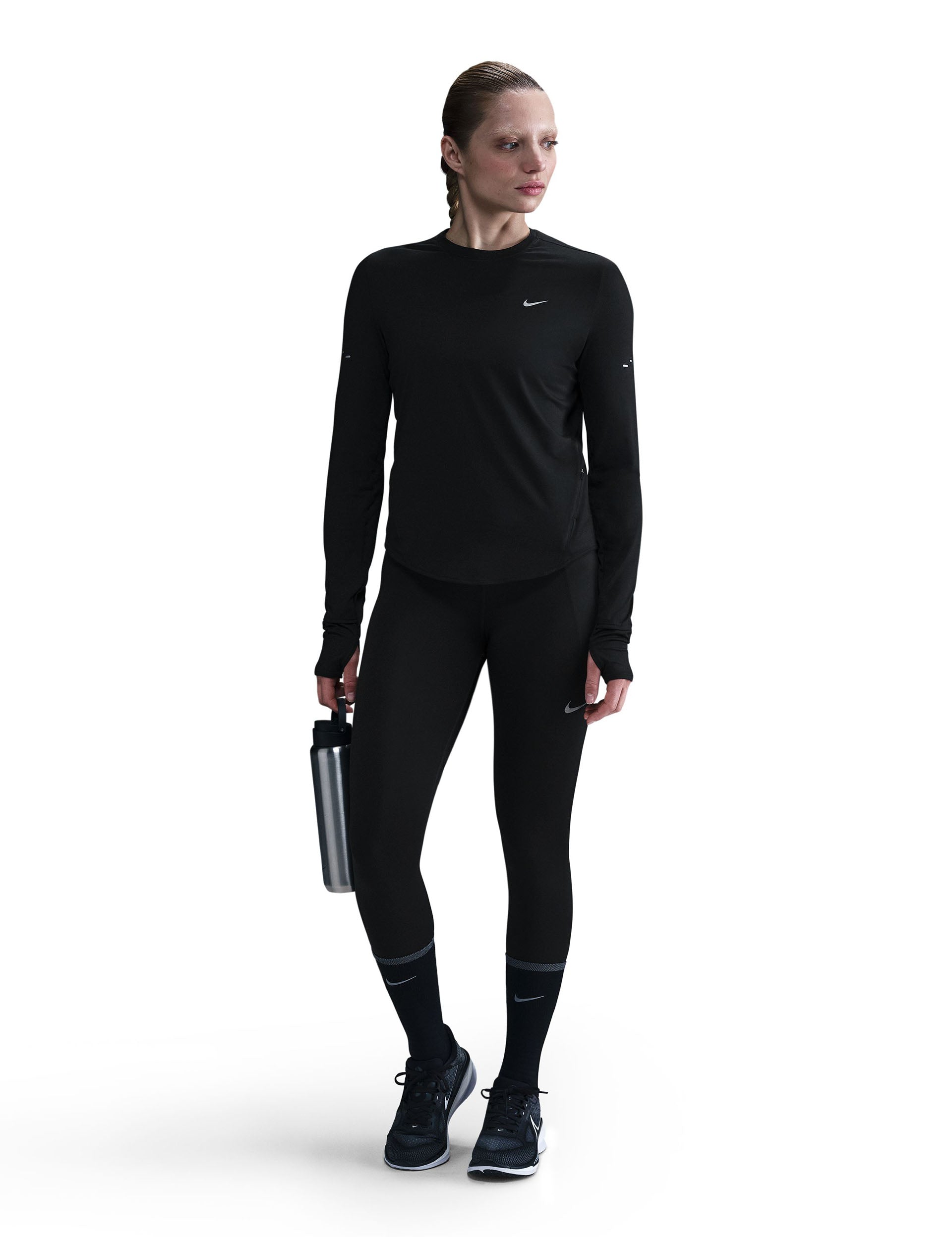 Nike | Swift UV Long-Sleeve Running Top - Black | The Sports Edit