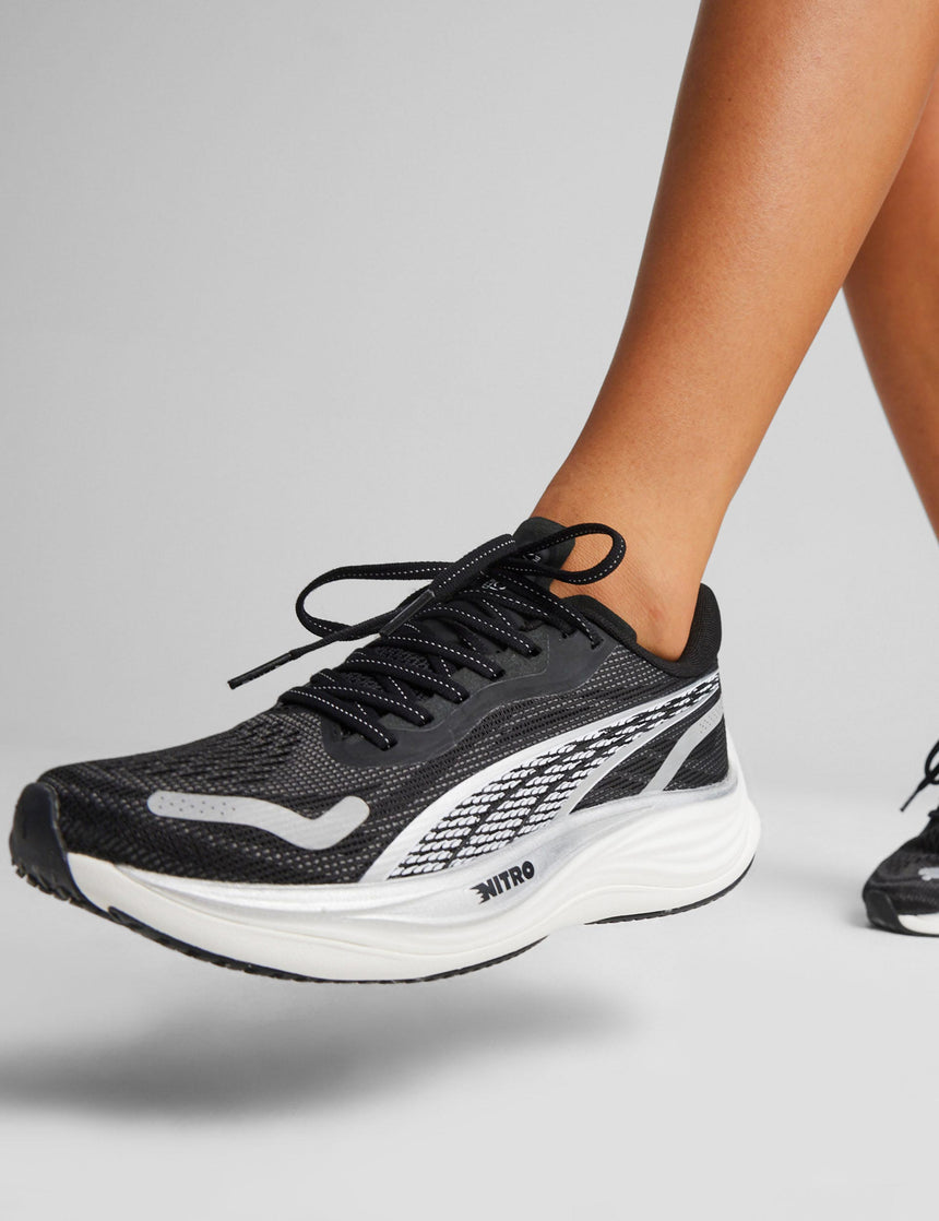 PUMA | Velocity NITRO 3 Shoes - Black/Silver/White | The Sports Edit