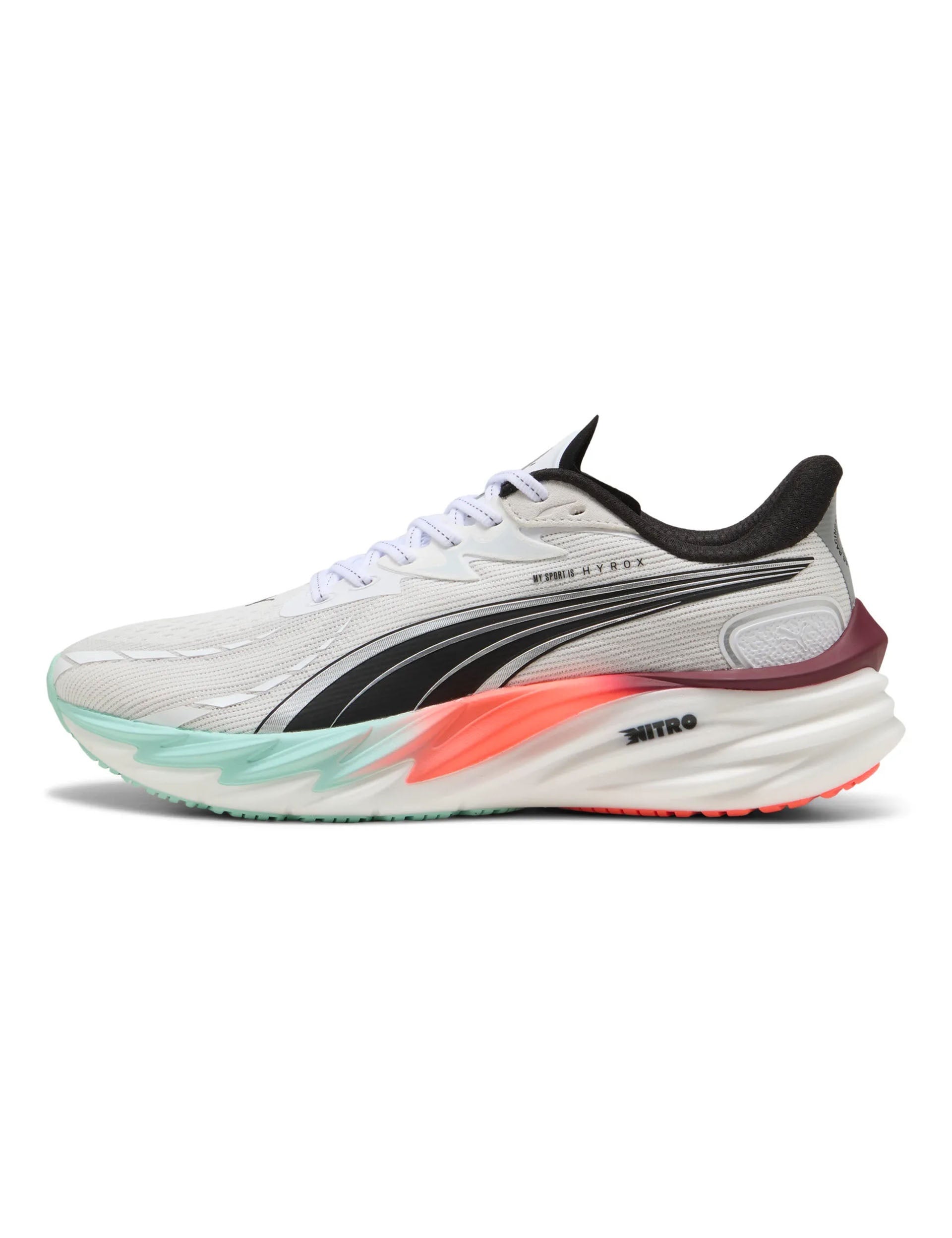 PUMA | Velocity Nitro 4 - Hyrox - White/Mint/Red | The Sports Edit