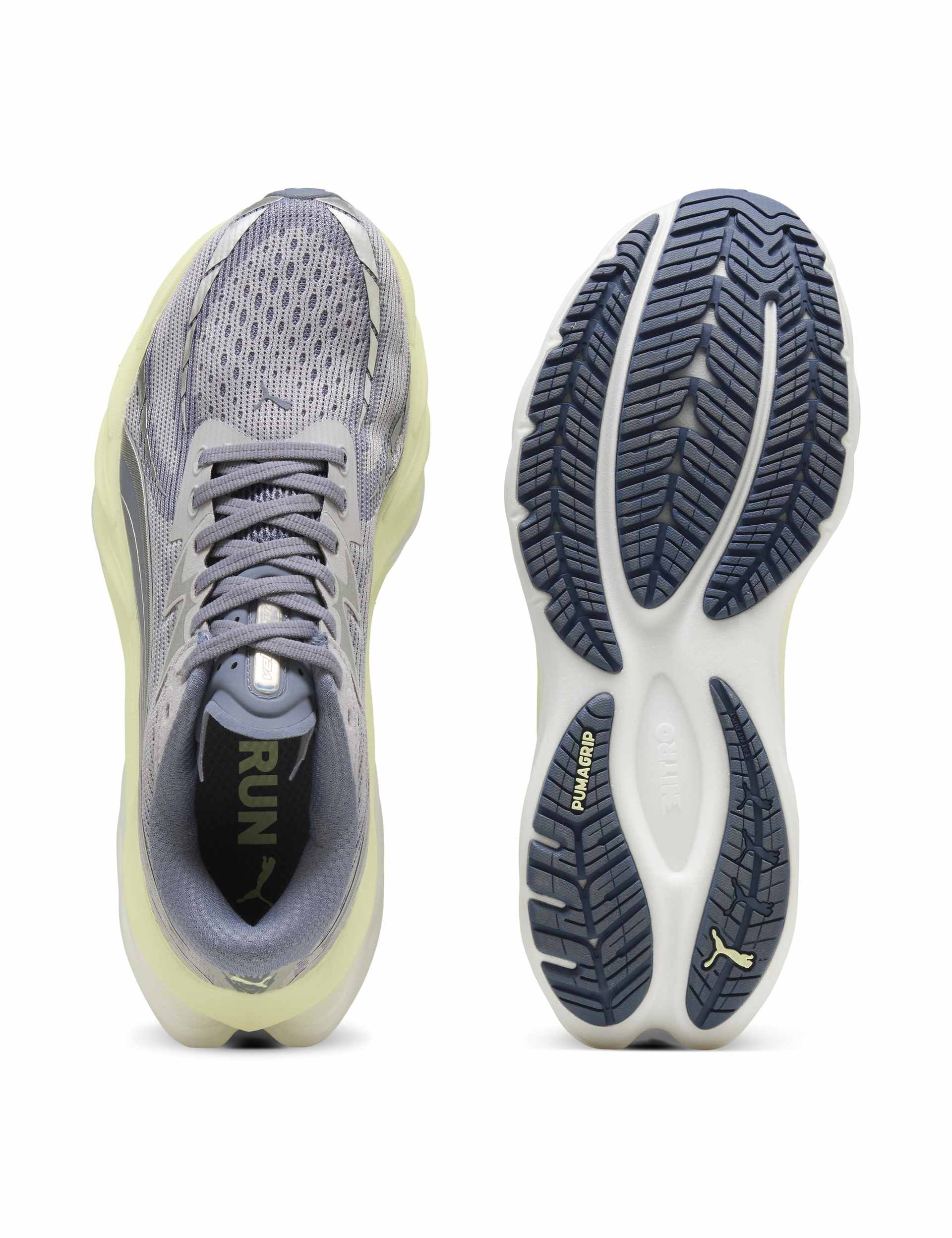 PUMA | Velocity NITRO 4 Shoes - Vibrant Silver/Apple | The Sports Edit