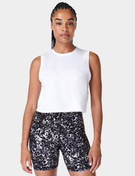 Sweaty Betty | Breathe Easy Crop Muscle Vest - White | The Sports Edit
