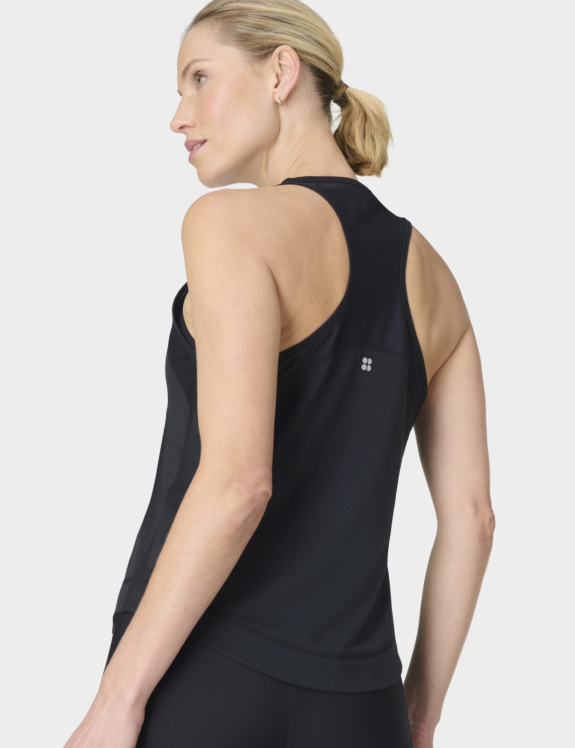 Sweaty Betty | Breathe Easy Mesh Run Vest Top -Black | The Sports Edit
