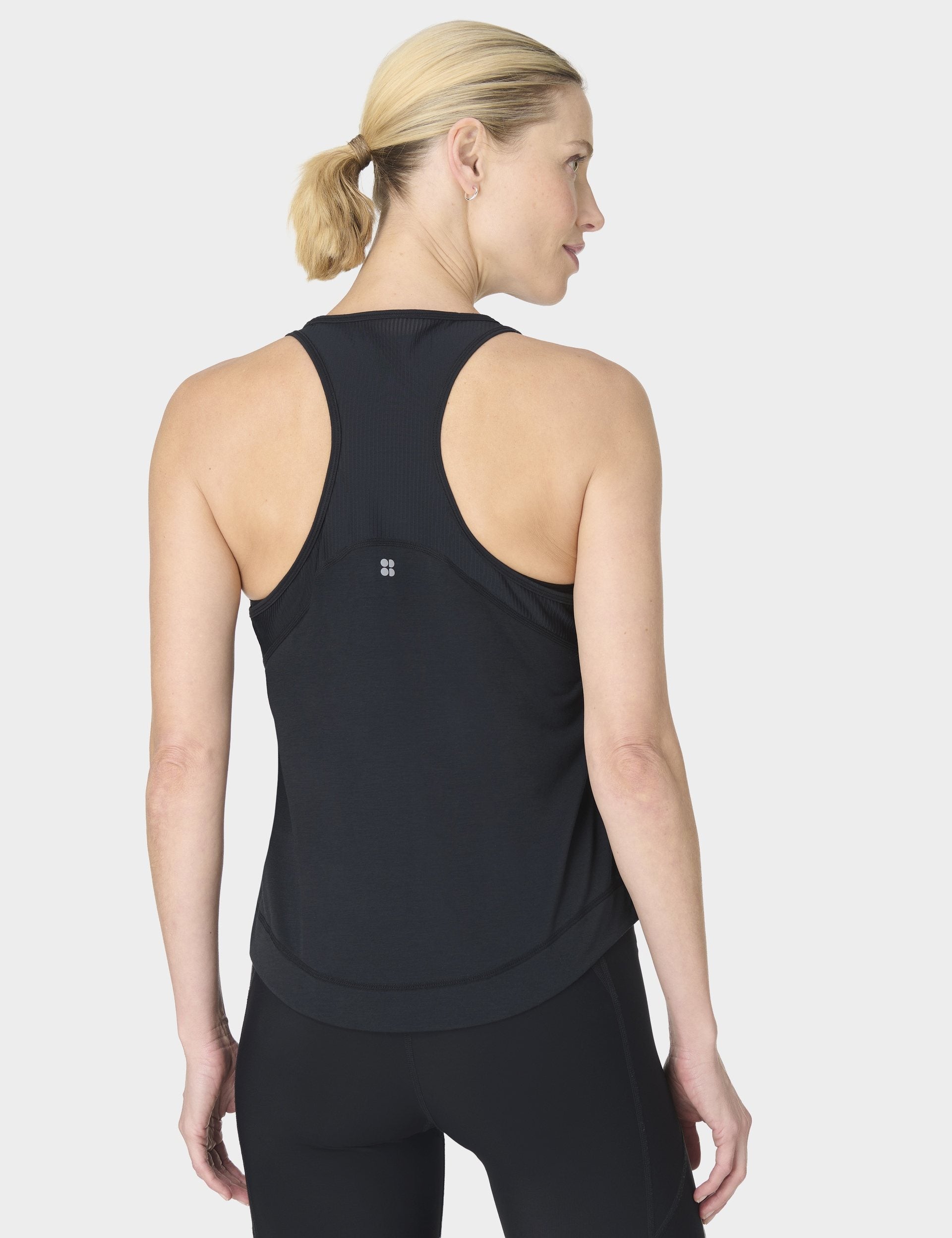 Sweaty Betty | Breathe Easy Mesh Run Vest Top -Black | The Sports Edit