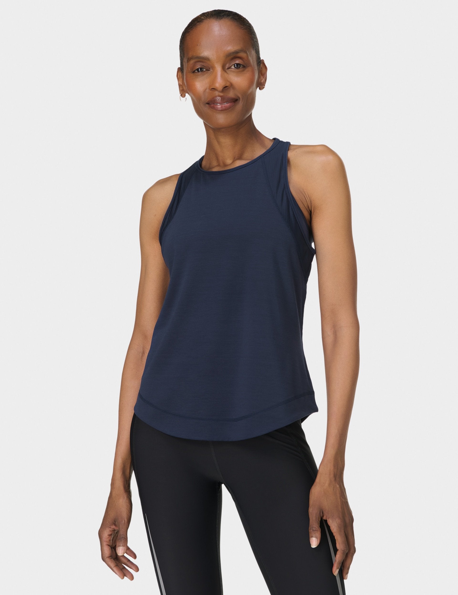 Sweaty Betty | Breathe Easy Mesh Run Vest Top - Blue | The Sports Edit
