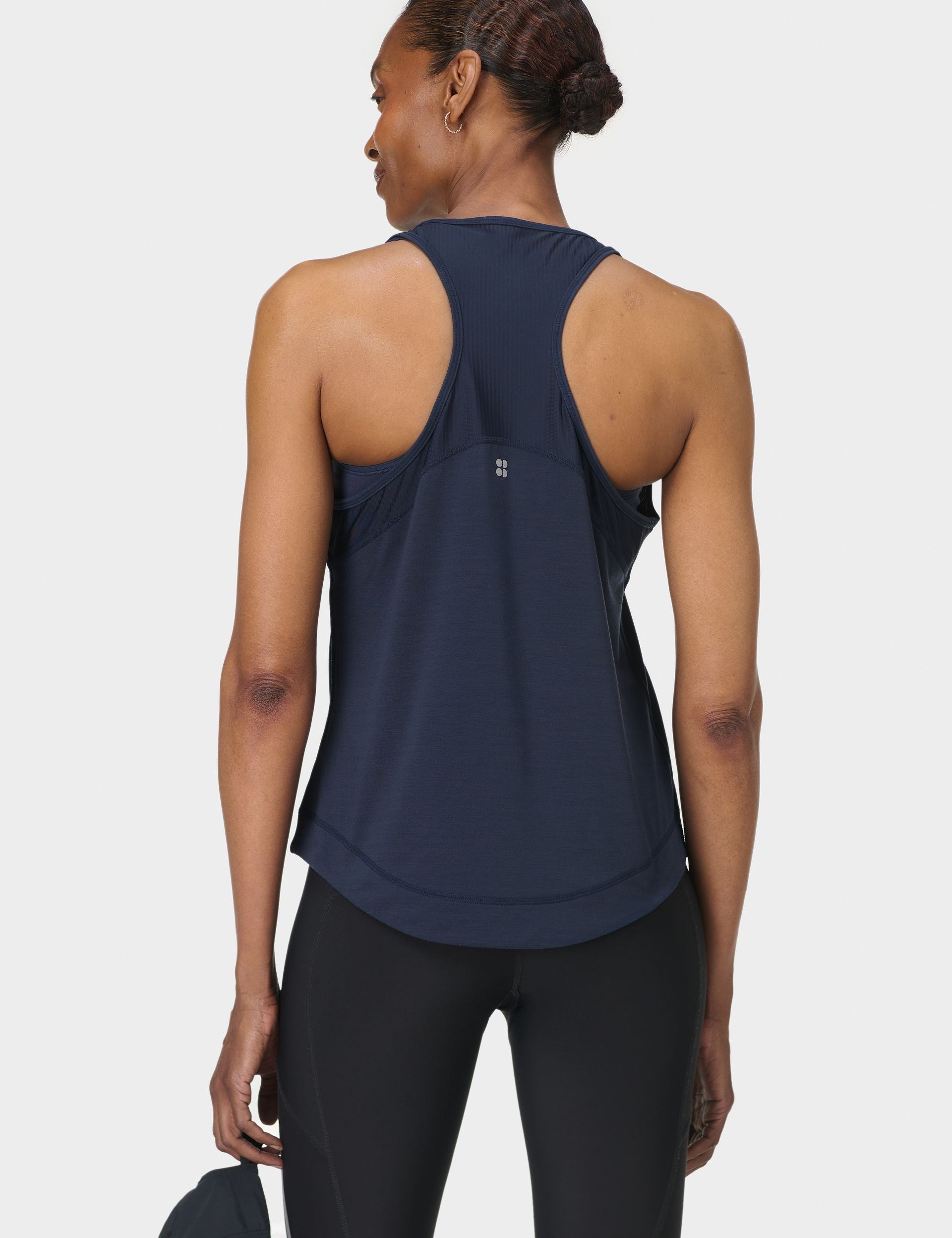 Sweaty Betty | Breathe Easy Mesh Run Vest Top - Blue | The Sports Edit