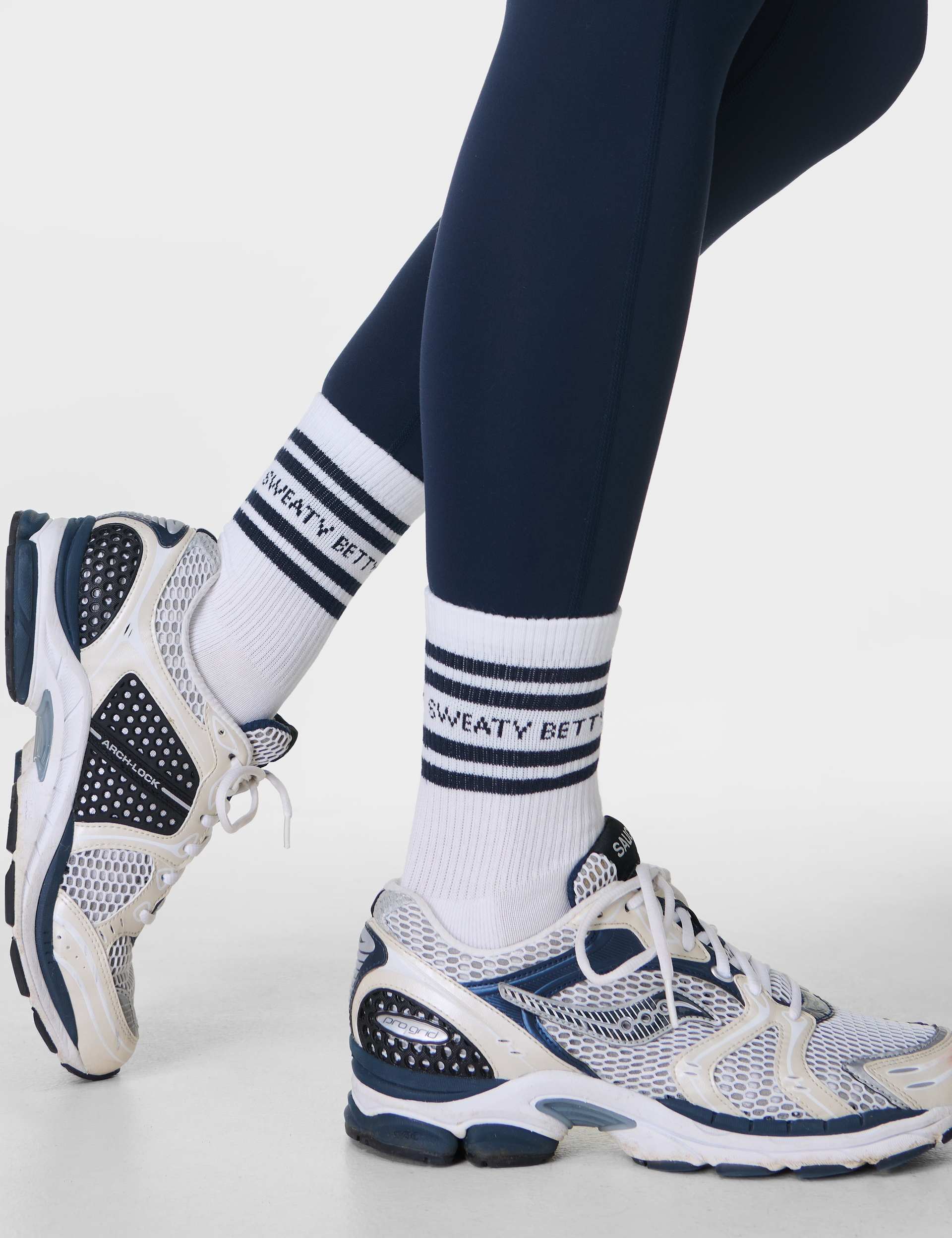 Sweaty Betty | Varsity Slogan Socks 3 Pack - Navy | The Sports Edit
