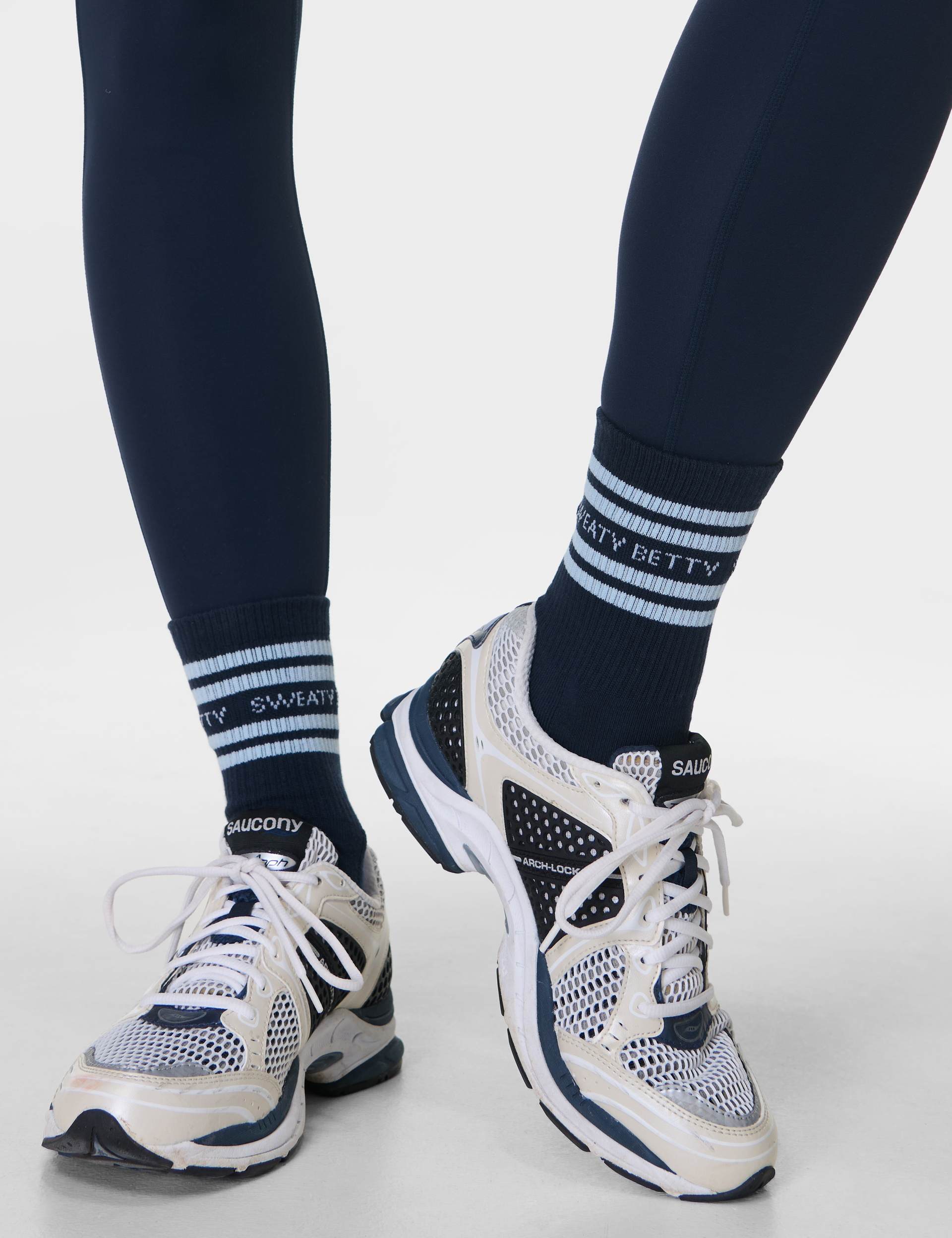 Sweaty Betty | Varsity Slogan Socks 3 Pack - Navy | The Sports Edit