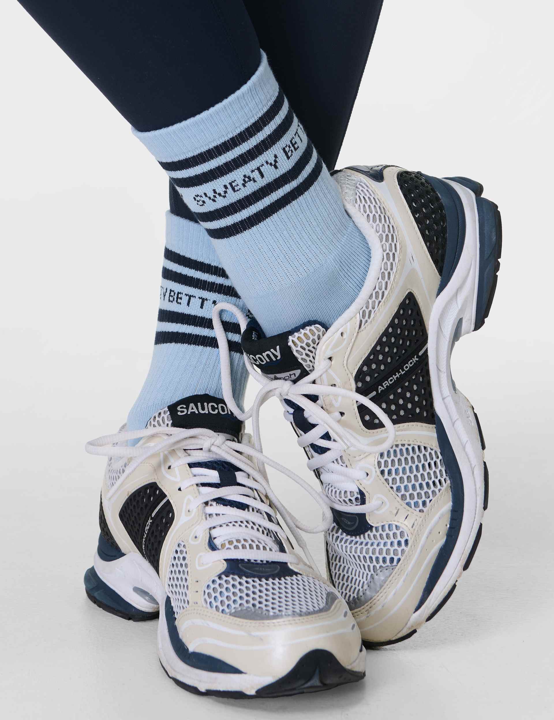 Sweaty Betty | Varsity Slogan Socks 3 Pack - Navy | The Sports Edit