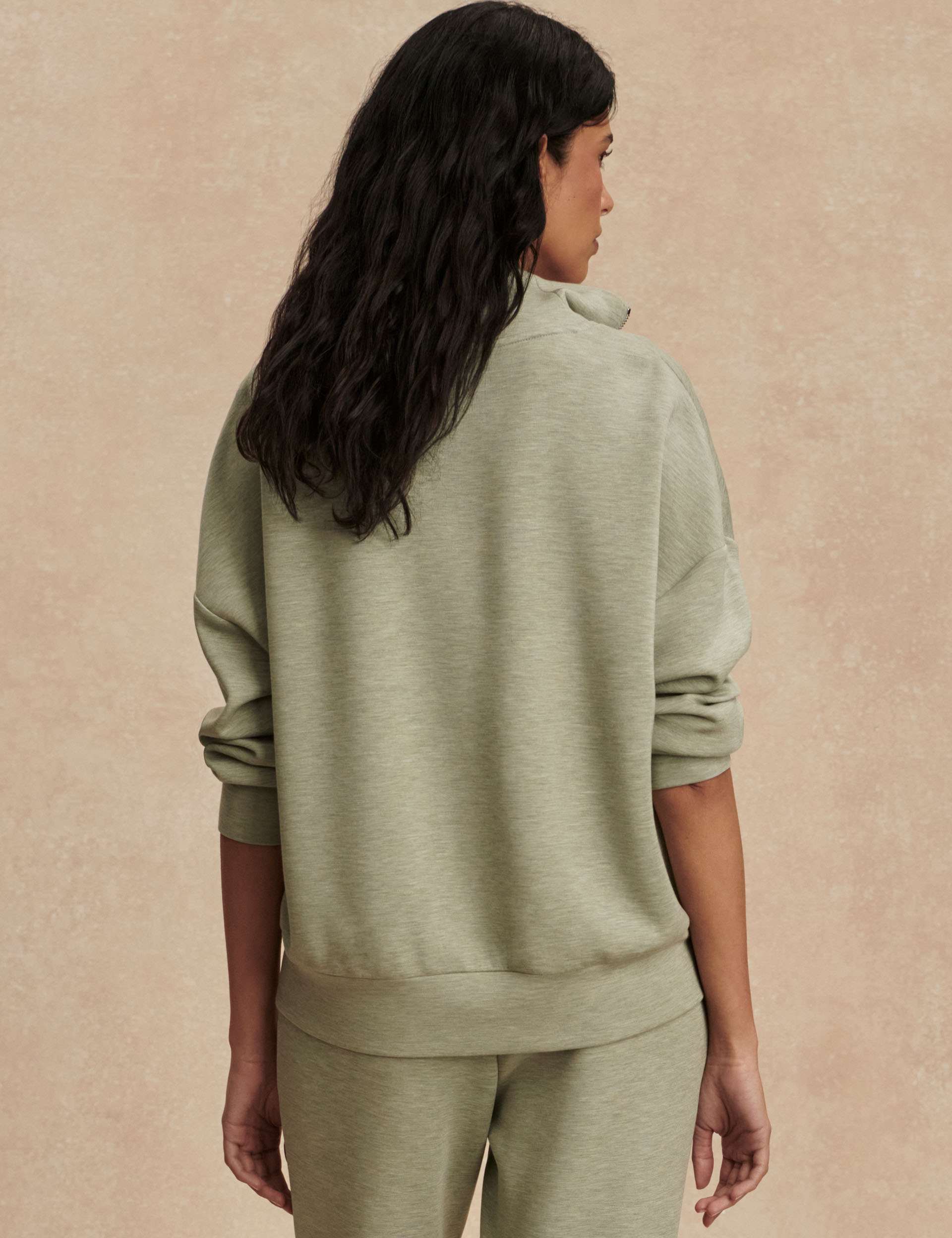 Varley | Hawley Half Zip Sweat - Shadow Marl | The Sports Edit